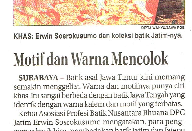 Batik Jatim Motif dan Warna Mencolok – Library